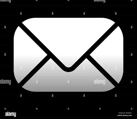 Mail Symbol Icon White Gradient With Rounded Corners Isolated Vector Illustration Stock