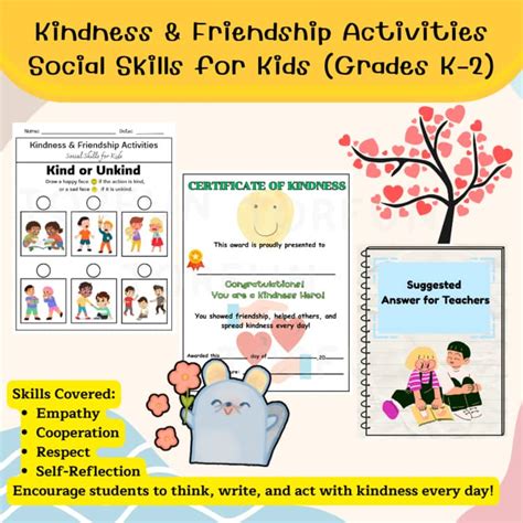 Kindness And Friendship Sel Worksheets Social Skills Activities For