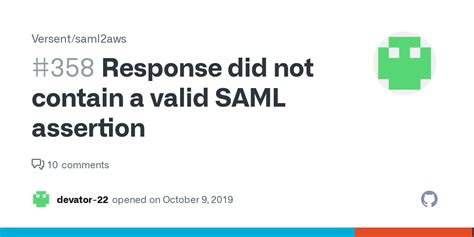 Response Did Not Contain A Valid Saml Assertion · Issue 358 · Versentsaml2aws · Github