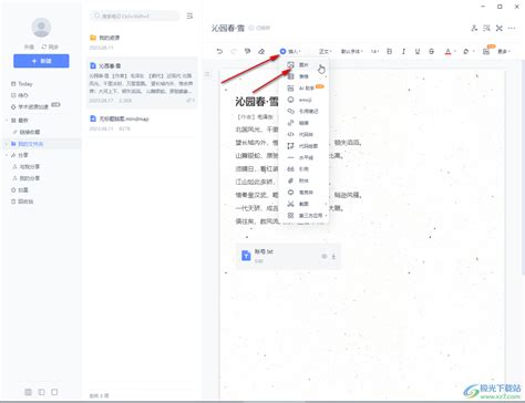 有道云笔记怎么添加图片 有道云笔记电脑版插入图片到笔记中的方法教程 极光下载站