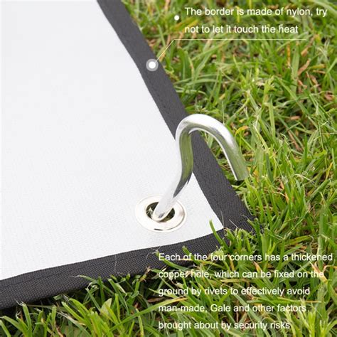 야외 내화 천 바베큐 스토브 그라운드 패딩 실리콘 코팅 화재 담요 크기 35x46cm