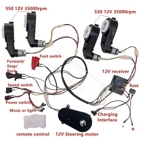 어린이 전기 자동차 Diy 개조 전선 및 스위치 키트 24g 블루투스 Rc 및 컨트롤러 포함 아기 전기 자동차 자체 제작 원격 제어