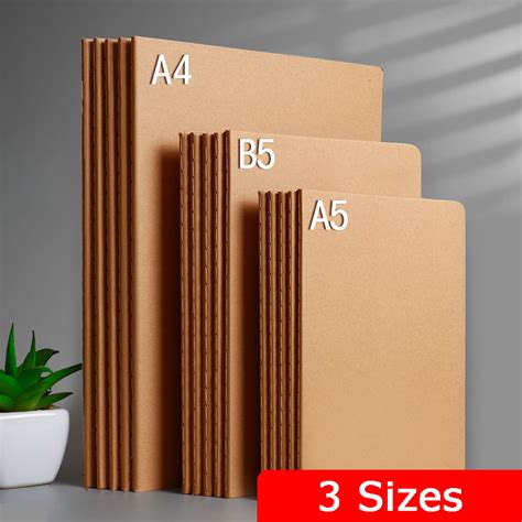 A5 B5 Notebook Kraft Paper Diary Book Chevron Simple Office 16K Horizontal Line Grid Black Card