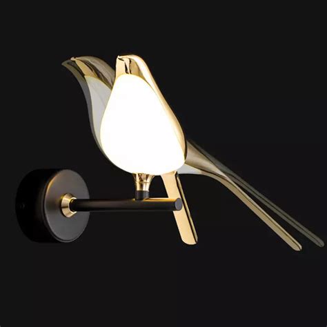 Modern Bird Wall Lamp Magpie Led Hallway Sconce Iluminating