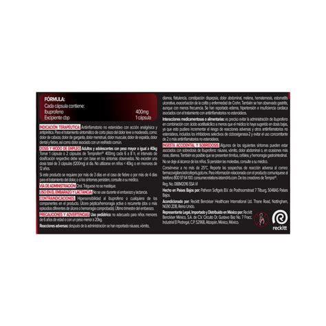 Tempra Fen 400 Mg 10 Capsulas Farmacias Klyns