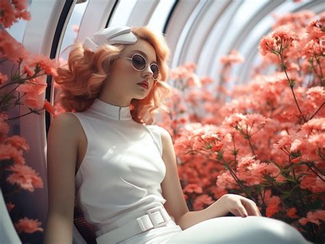 Premium Ai Image Futuristic Fashion Woman Portrait Wearing Trendy