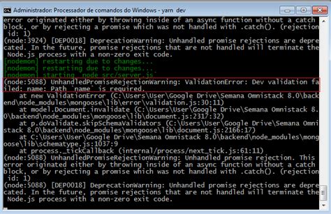 Node Js Node 5088 UnhandledPromiseRejectionWarning