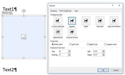 Using Word Interop In C Wrong Text Wrapping Style After Add Picture Into Picture Content
