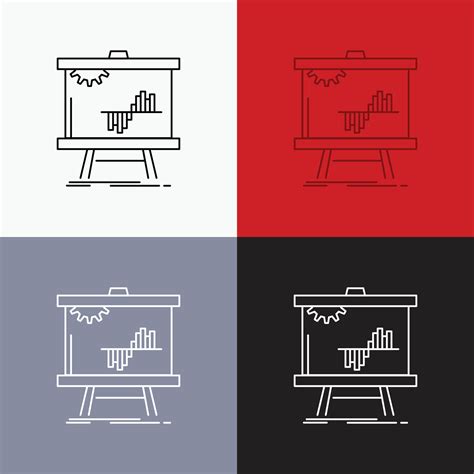 Business Chart Data Graph Stats Icon Over Various Background Line Style Design Designed