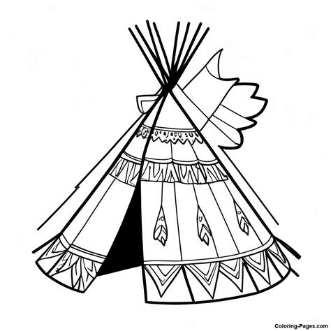 Traditional Native American Teepee Coloring Page Coloring