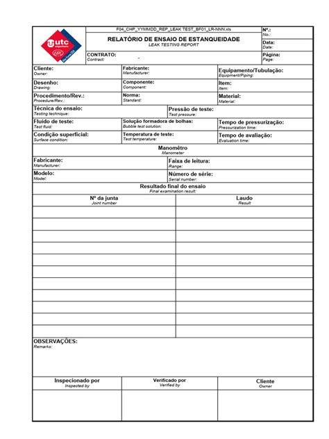 Leak Testing Report Pdf