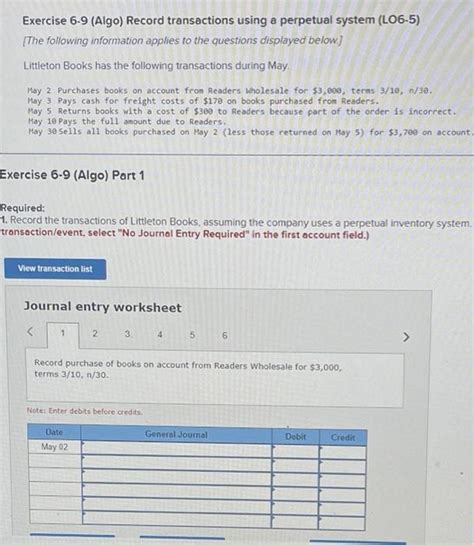 Solved Exercise 6 13 Algo Calculate Inventory Using Lower