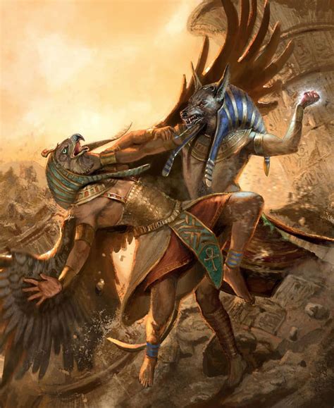 Struggle Of The Gods Horus Vs Seth Artist Andrea Piparo Ancient Egyptian Gods Egypt
