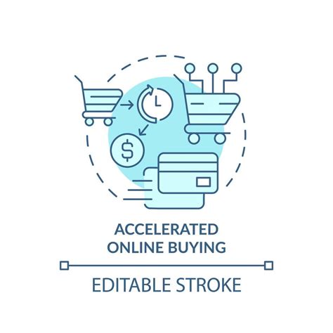 Accelerated Online Buying Turquoise Concept Icon Customer Behavior Trend Abstract Idea Thin