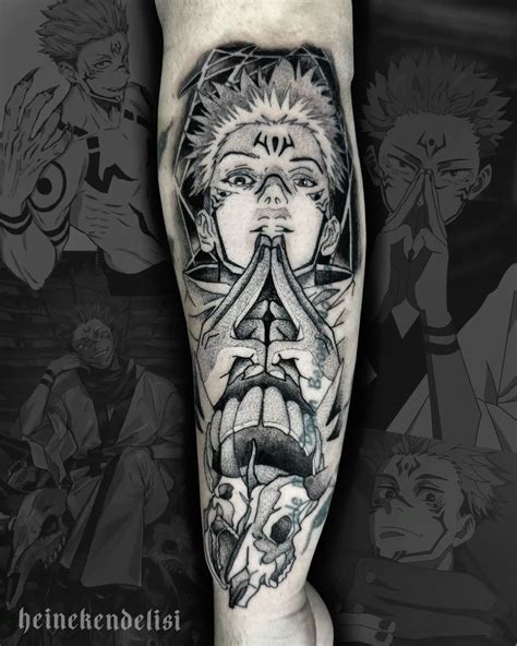 Sukuna Tattoo Jujutsu Kaisen Sukuna Bicep Tattoo Jujutsu Kaisen