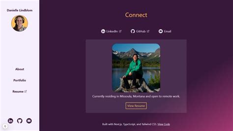 Nextjs React Typescript Tailwindcss Portfolio Danielle Lindblom