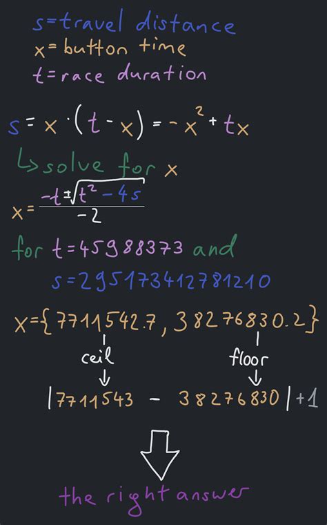 [2023 day 6 part 2 solved just using math r adventofcode