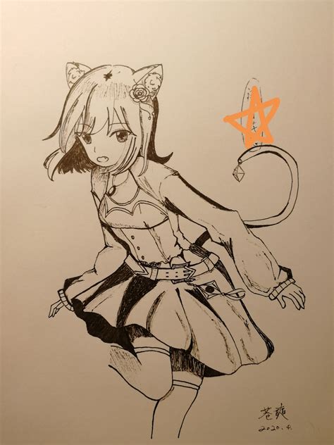 画猫人简单简笔画大山谷图库