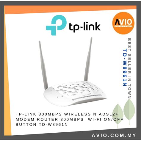 Tp Link Tplink 300mbps Wireless N Adsl2 Wi Fi Wifi Modem Router 4x