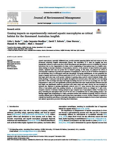 Grazing Impacts On Experimentally Restored Aquatic Macrophytes As