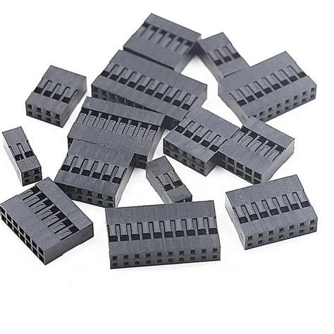100pcs For Dupont Connector 4 6 8 10 12 14 16 20 Pin Dual Row 2x3 Pin 2 54mm For Dupont Plastic