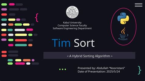 This Presentation Is About Tim Sort Algorithm And Tim Sort Algorithms