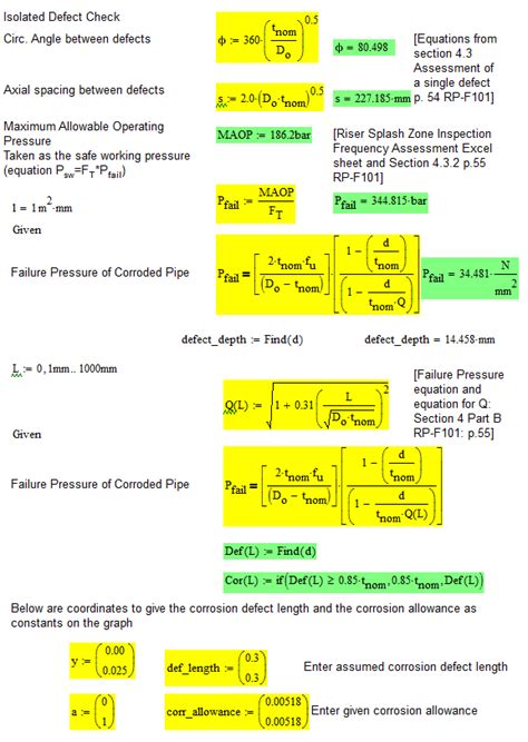 Mathcad Calculation Sheet Testing The Figures From The Original Excel