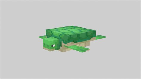 3d Model Minecraft Turtle Vr Ar Low Poly Cgtrader