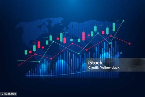 금융 경제 그래프 성장 거래 통하고 있는 세계지도 파란 배경 차트 화살표 주식 시장 위아래 기술 디지털 사업 투자 돈 이익 벡터