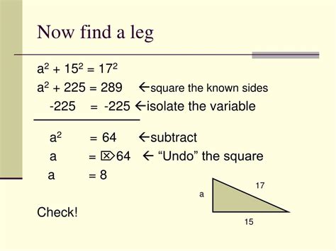 PPT Use The Pythagorean Theorem To Find A Leg PowerPoint Presentation ID