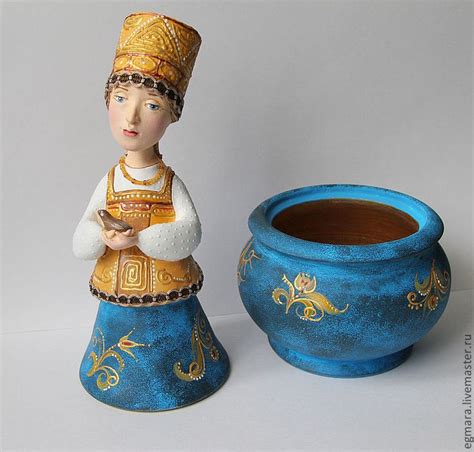 Кукла шкатулка Девушка с птичкой Dolls Handmade Dolls Art Dolls