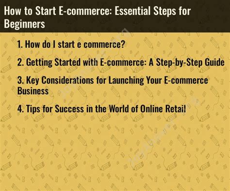 How To Start E Commerce Essential Steps For Beginners
