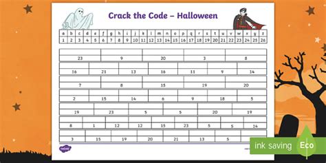 Halloween Aistear Crack The Code Activity Twinkl