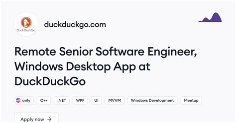 Himalayas On Linkedin Remote Senior Software Engineer Windows Desktop App Job At Duckduckgo