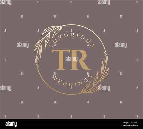 T Initials Letter Wedding Monogram Logos Template Hand Drawn Modern