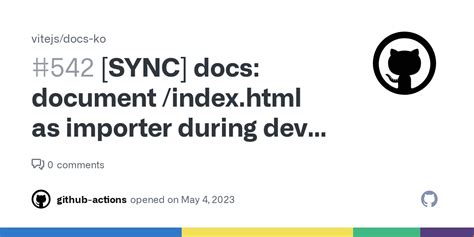 SYNC Docs Document Index Html As Importer During Dev 12911