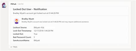 Get A Teams Notification The Moment An Active Directory User Gets Locked Out With Powershell