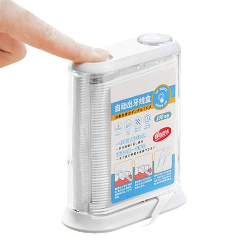 Automatic Dental Floss Picks Dispenser Pop Up Floss Holder Portable Floss Storage Box With 100