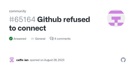 Github Refused To Connect Community Discussion GitHub