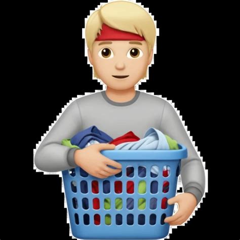 Blonde White Guy Holding Laundry Basket Emoji Ai Emoji Generator