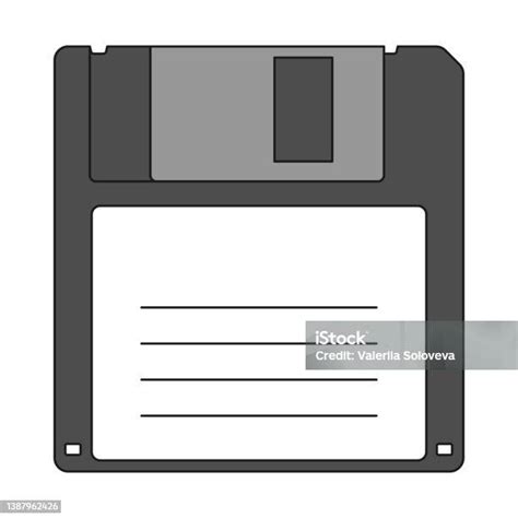 플로피 디스크 정보를 저장하기위한 빈티지 장치 오래된 컴퓨터 장비 90 년대의 상징 흰색 배경에서 격리된 색상 벡터 아이콘입니다