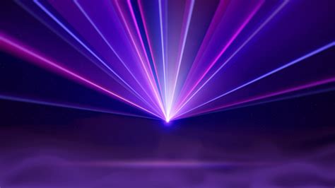 레이저 라이트 쇼 밝은 Led 레이저 빔 Dj 라이트 파티 조명 블루 퍼플 무대 Led 스트로브 라이트 연기 배경 제품을 표시하기 위한 배경 벡터 일러스트 레이 션 레이저