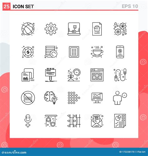 Collection Of 25 Vector Icons In Line Style Modern Outline Symbols For Web And Mobile Stock