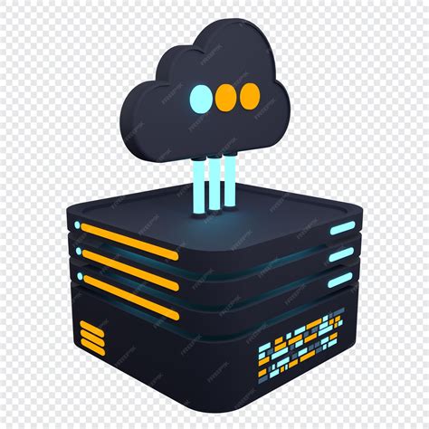 Premium Psd Cloud Computing Technology Cloud Data Center With Hosting Server Cloud Service 3d