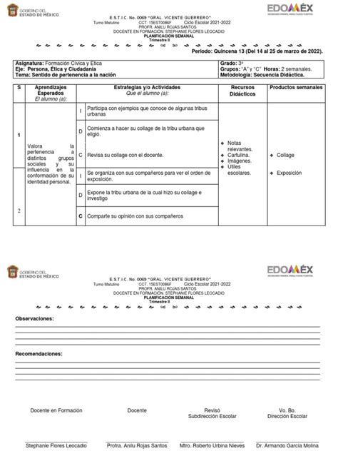 Q13 Planeacion 3ayc Fcye Pdf Enseñando Cognición