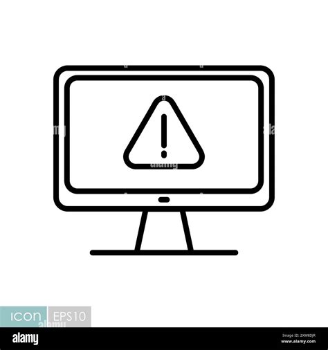 Computer Warning Vector Icon Simple Digital System Error Security Sign Graph Symbol For Your
