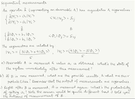 solved sequential measurements an operator î c representing