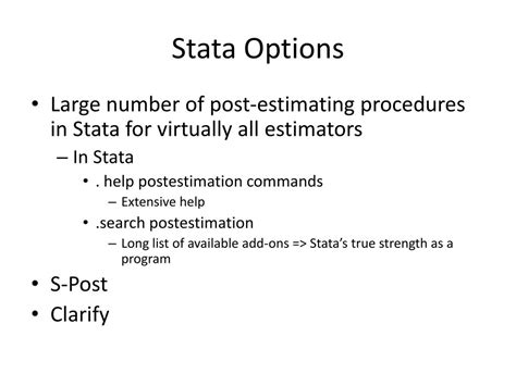 Ppt Beyond Statistical Significance Using Stata Post Estimation Procedures To Examine