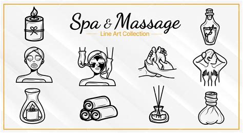 Premium Vector Spa And Massage Line Art Set