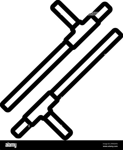 Tonfa Weapon Military Line Icon Vector Illustration Stock Vector Image